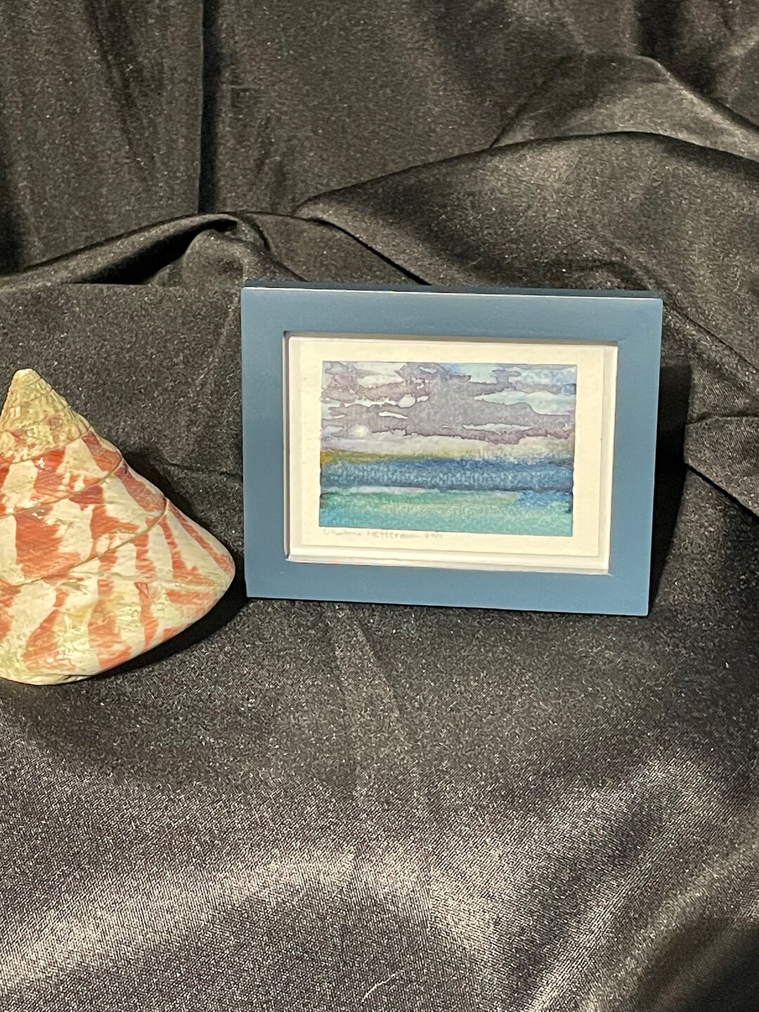 Moonlight Ocean Walk watercolor Mini 3.5x5 - Etsy