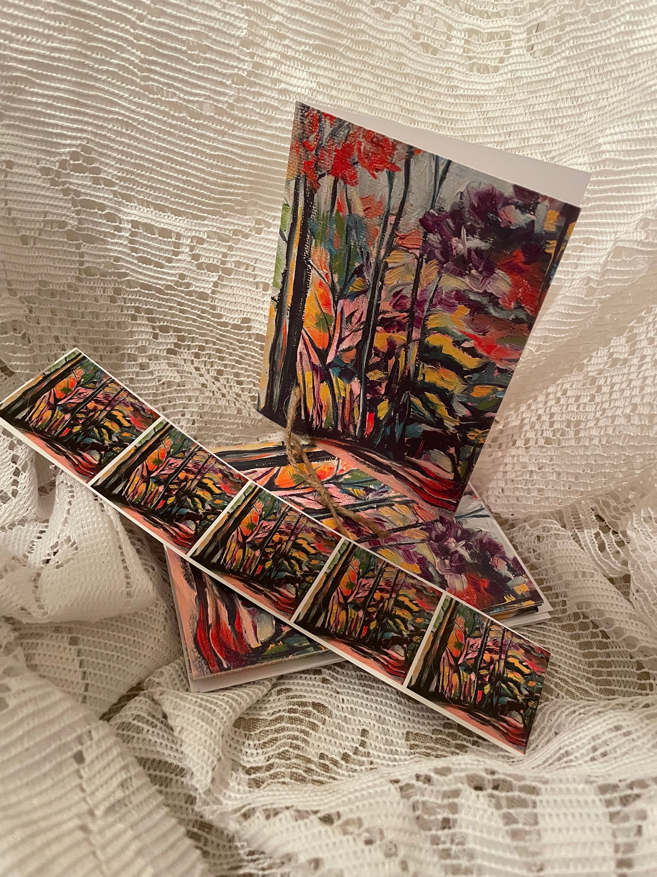 Fall Colors Card 5 Pack 4x5.5 blank Folded Greeting - Etsy