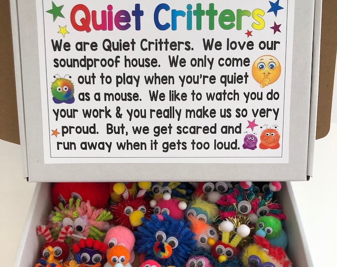 QUIET CRITTERS- XL Box Filled With Poem & Poms Teacher Resource ...