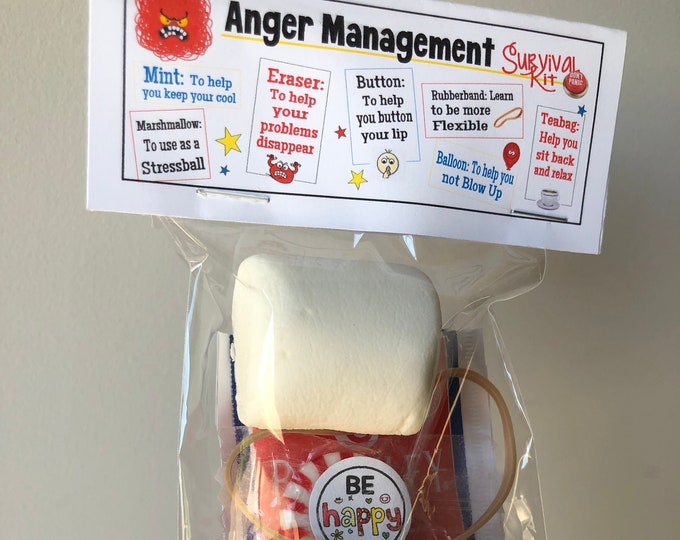 ANGER MANAGEMENT SURVIVAL Kit - Funny Gag Gift Bags ,silly Prank Goody ...