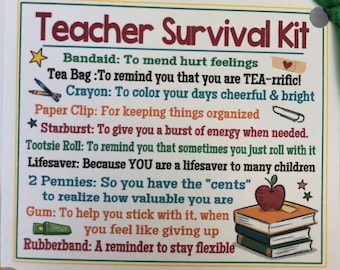 Teacher Survival Kit Gift Funny