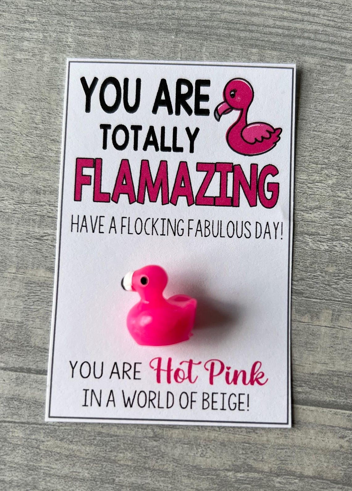 You Are Totally FLAMAZING!- Mini Flamingo Good Luck Charm, FLOCKING ...