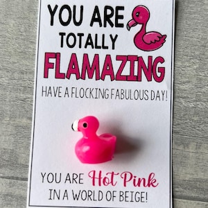 You Are Totally FLAMAZING!- Mini Flamingo Good Luck Charm, FLOCKING ...