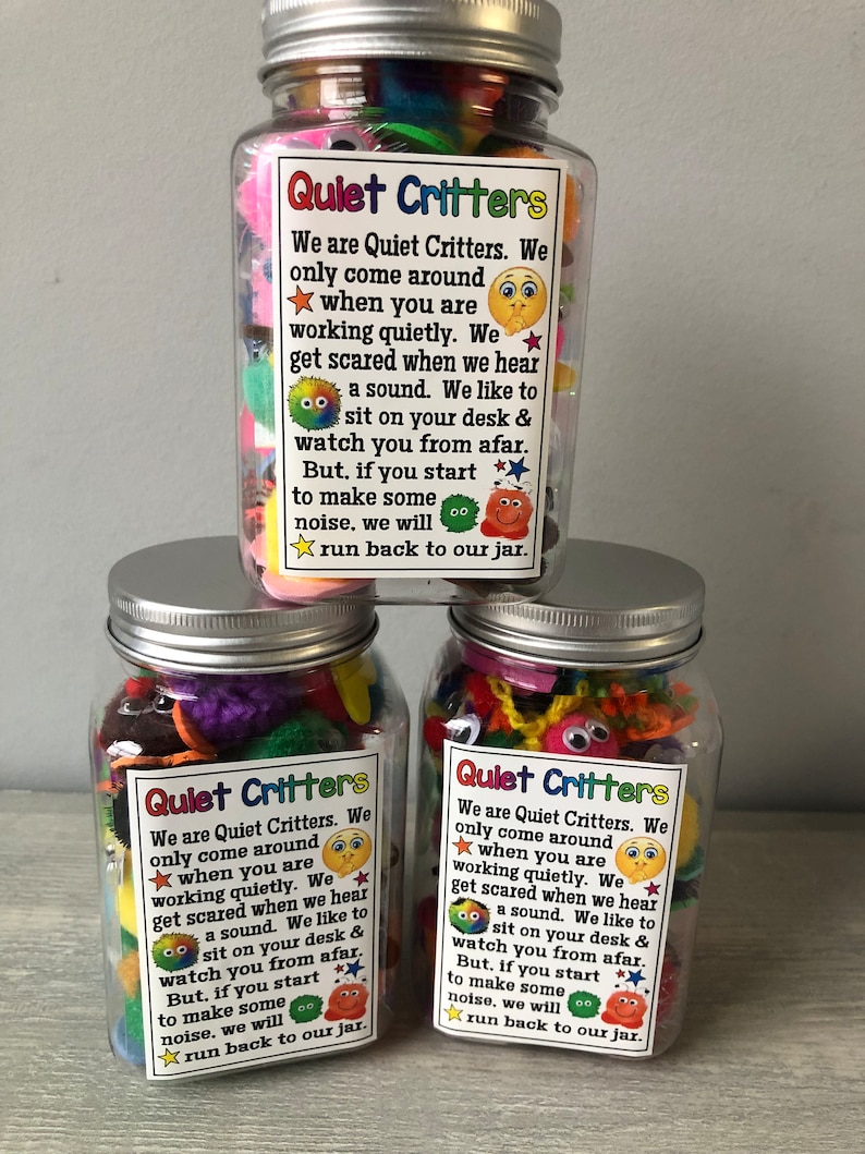 QUIET CRITTERS - LG. Jar With Poem & Poms Teacher Resource, Classroom ...