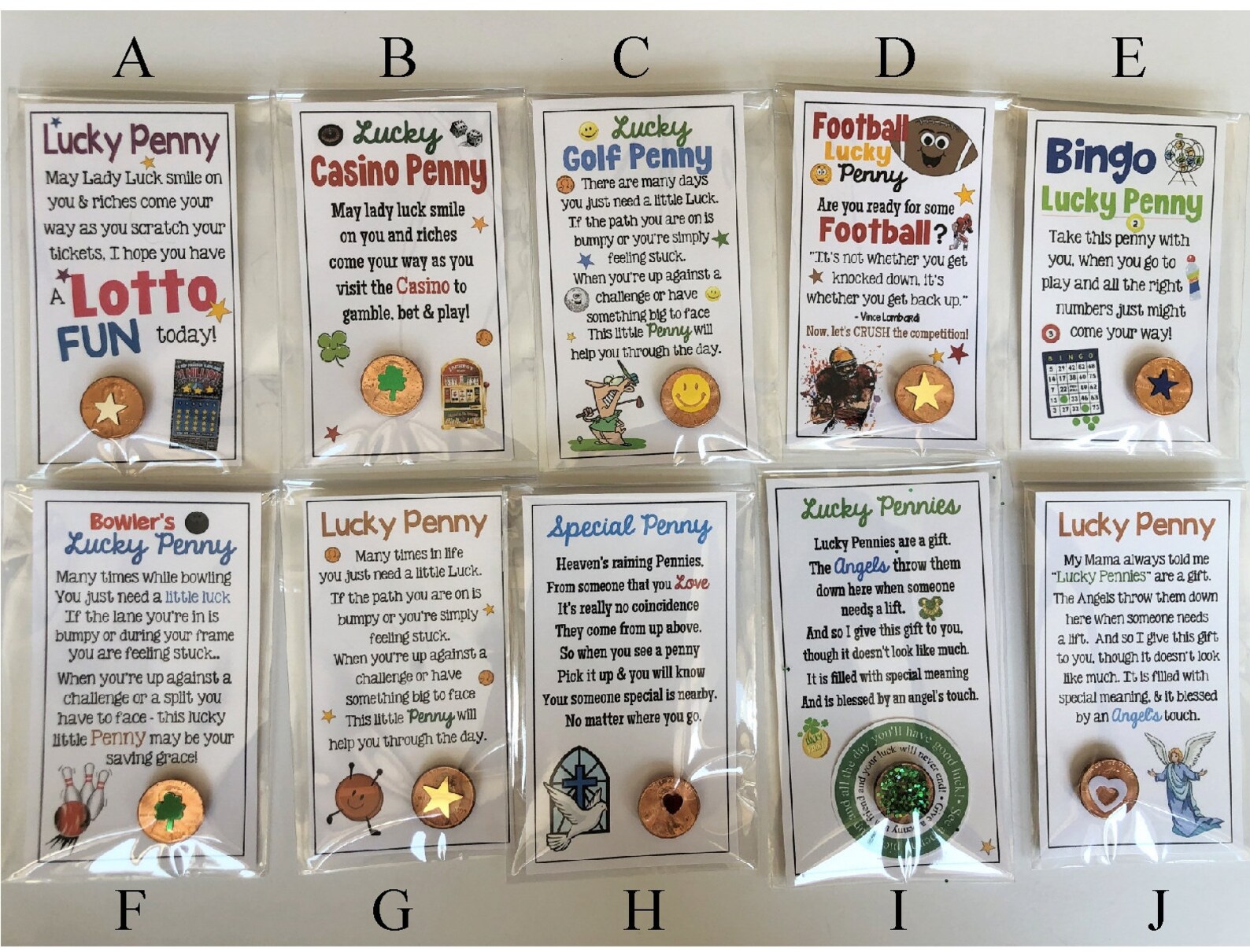 LUCKY PENNY Choice of 10 Designs sweet Thoughts Gift - Etsy