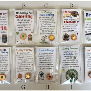 LUCKY PENNY Choice of 10 Designs sweet Thoughts Gift - Etsy