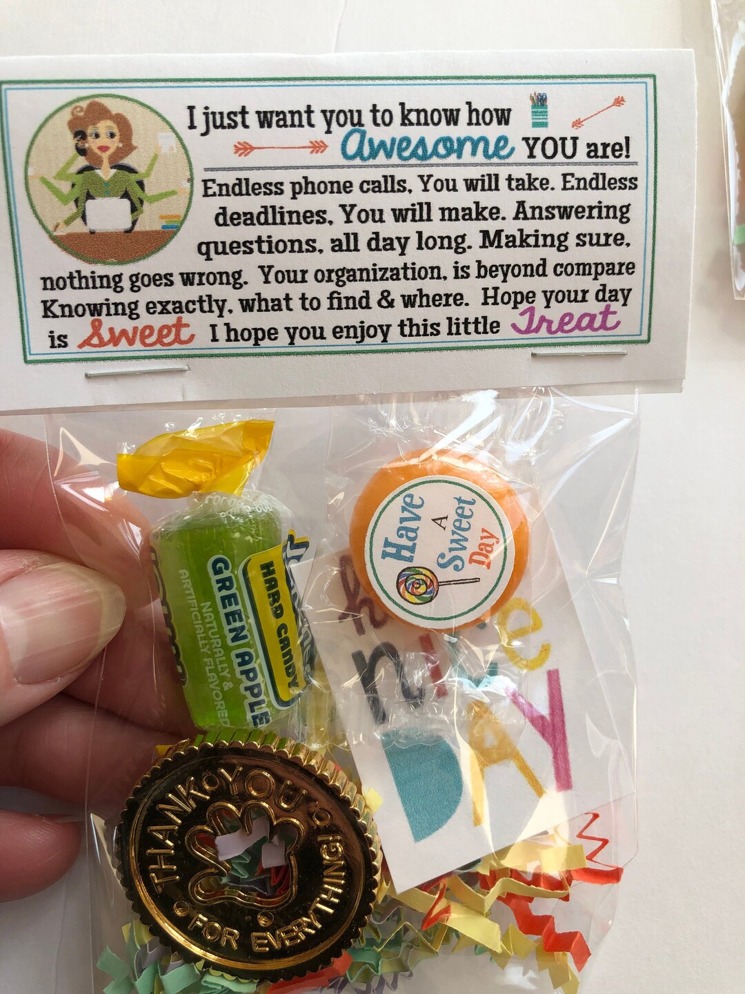 ADMINISTRATIVE ASSISTANT sweet Thoughts Goody Bag, Happy Birthday ...