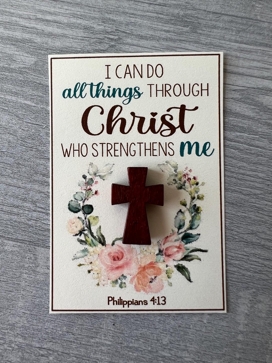 I Can Do All Things Through CHRIST, Cross - PRAYER Handheld Charm ...