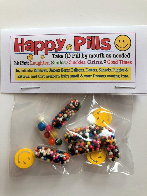 HAPPY PILLS Gag Gift Bags Joke Hilarious Funny White - Etsy