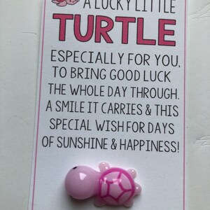 A Lucky Little TURTLE- Pink- Tiny Turtle Good Luck, Lucky Charm -sweet ...