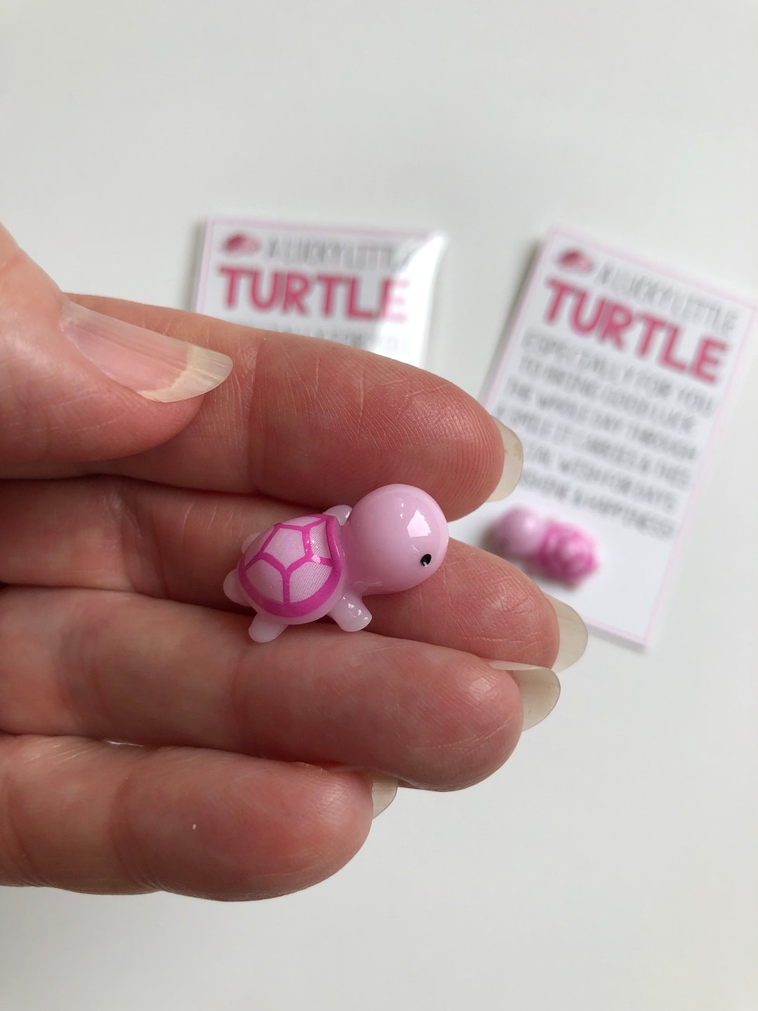 A Lucky Little TURTLE- Pink- Tiny Turtle Good Luck, Lucky Charm -sweet ...