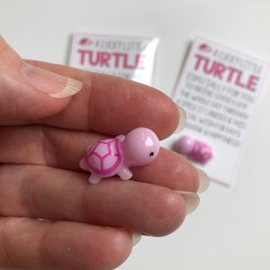 A Lucky Little TURTLE- Pink- Tiny Turtle Good Luck, Lucky Charm -sweet ...