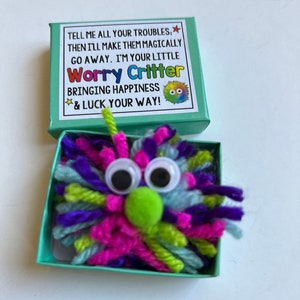 WORRY CRITTER -for Kids & Adults, Calming, Anxiety Gift Bag, Little ...