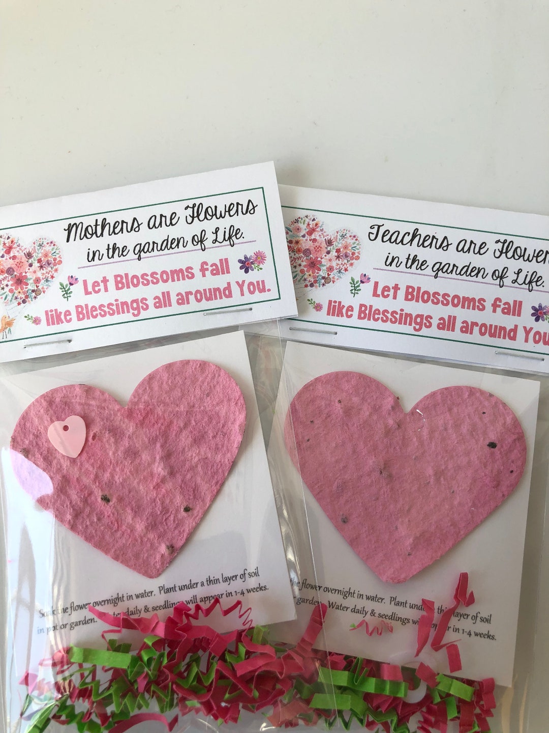HEART -bloomin' Plantable Seed Paper Gift Bags, Mothers Day, Teacher ...