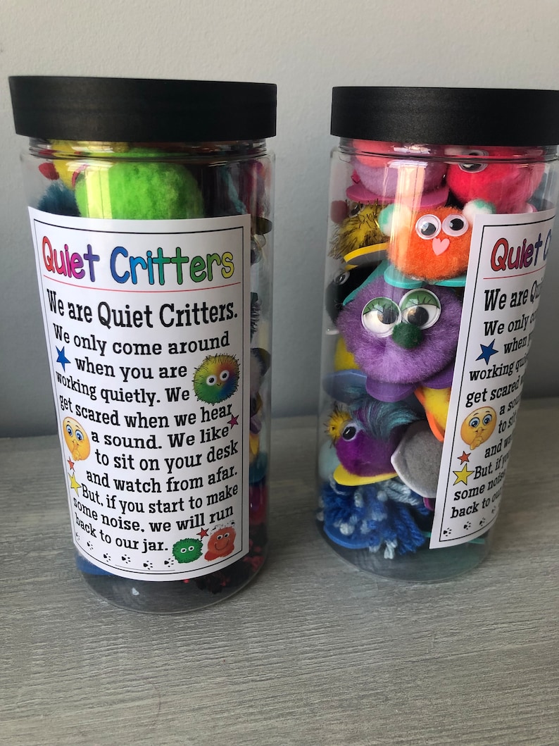 QUIET CRITTERS - XL - Jar With Poem & Poms Teacher Resource, Classroom ...