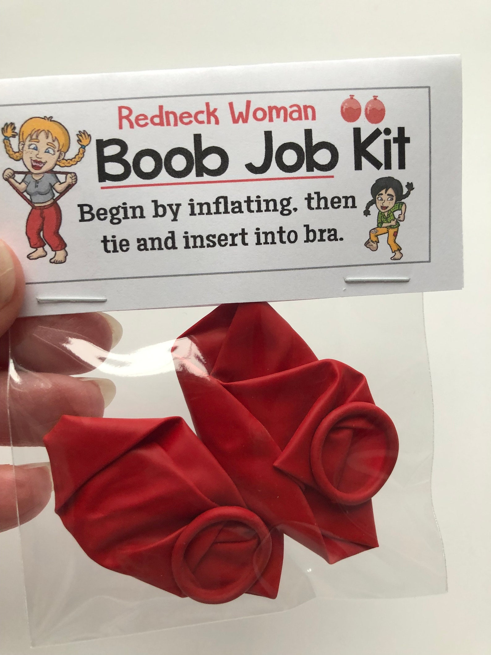 REDNECK BOOB JOB Kit - Funny Gag Gift Bags , Silly Prank Goody Bags ...