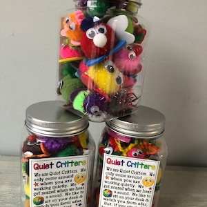 QUIET CRITTERS - LG. Jar With Poem & Poms Teacher Resource, Classroom ...