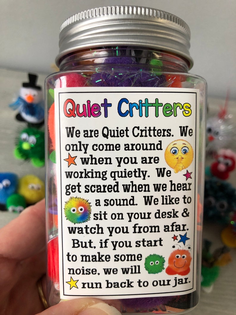QUIET CRITTERS LG. Jar With Poem & Poms Teacher Resource - Etsy QUIET CRITTERS LG. Jar With Poem & Poms Teacher Resource - Etsy