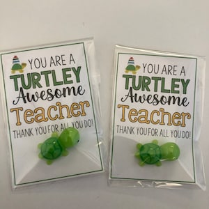 You Are a TURTLEY AWESOME TEACHER, Tiny Turtle Good Luck Charm, School ...