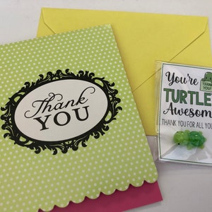 You're TURTLEY AWESOME, Tiny Turtle Good Luck Charm Gift Bag, THANK You ...