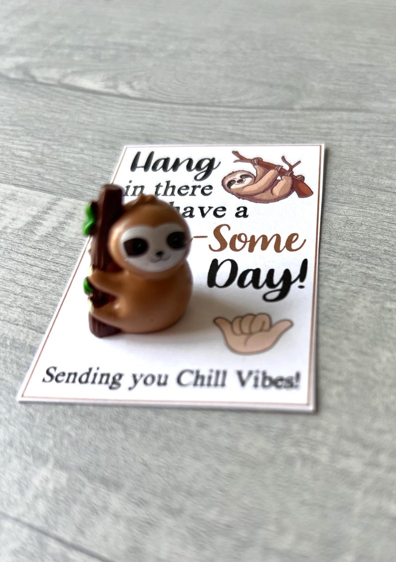 Have a Sloth-some DAY!- Adorable SLOTH Mini Figurine Gift Bag, Chill ...