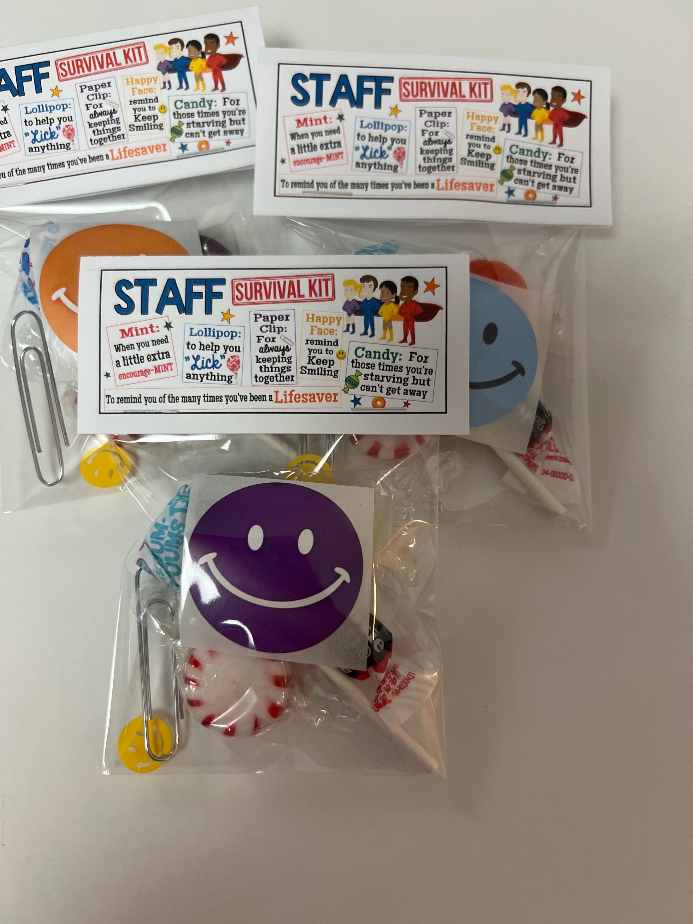 STAFF SURVIVAL Kit -sweet Thoughts Goody Bag, Work, Office, Friends, Co ...