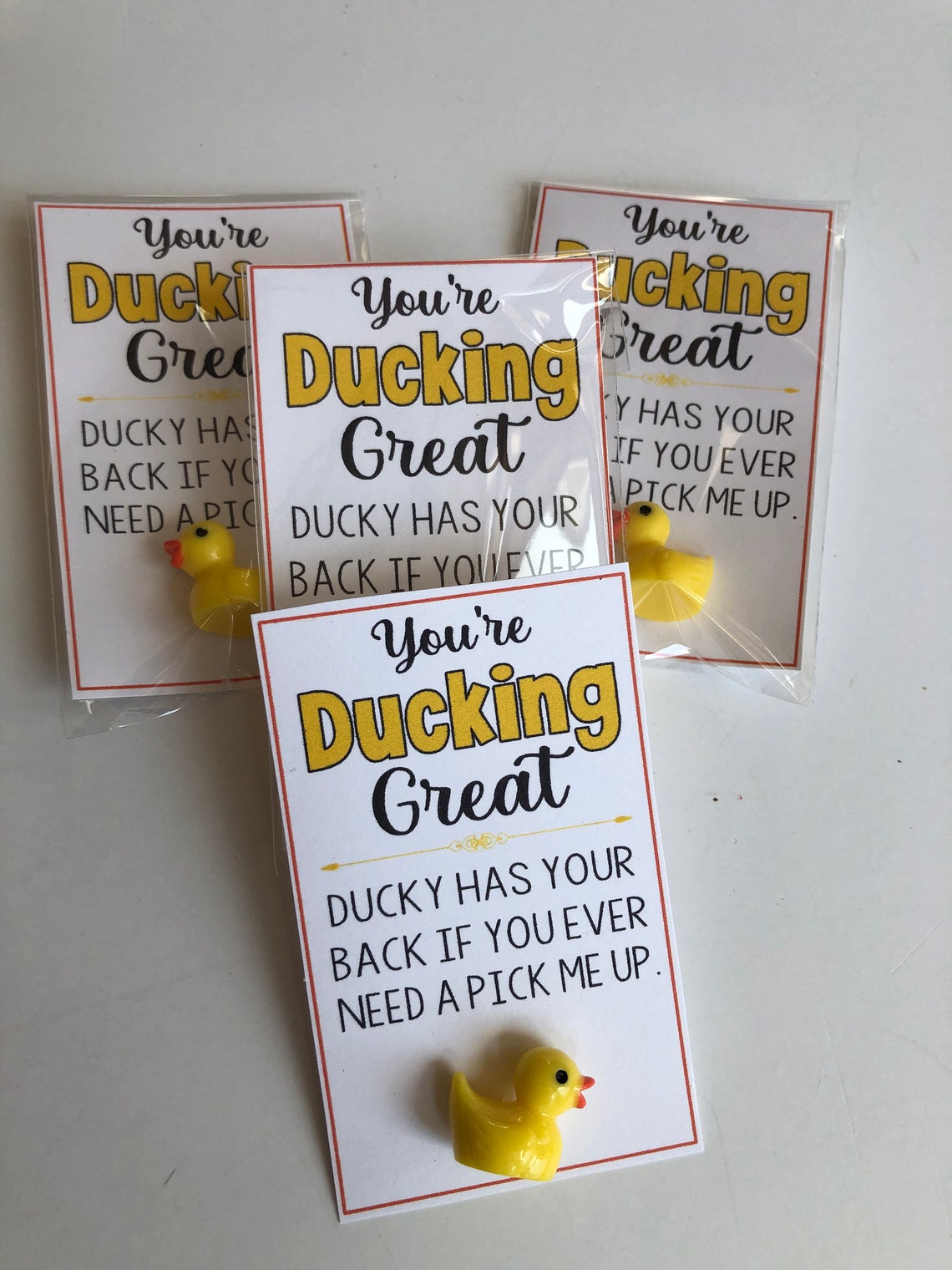 You're DUCKING Great! -rubber Duck, Good Luck Charm, Lucky Ducky -sweet ...