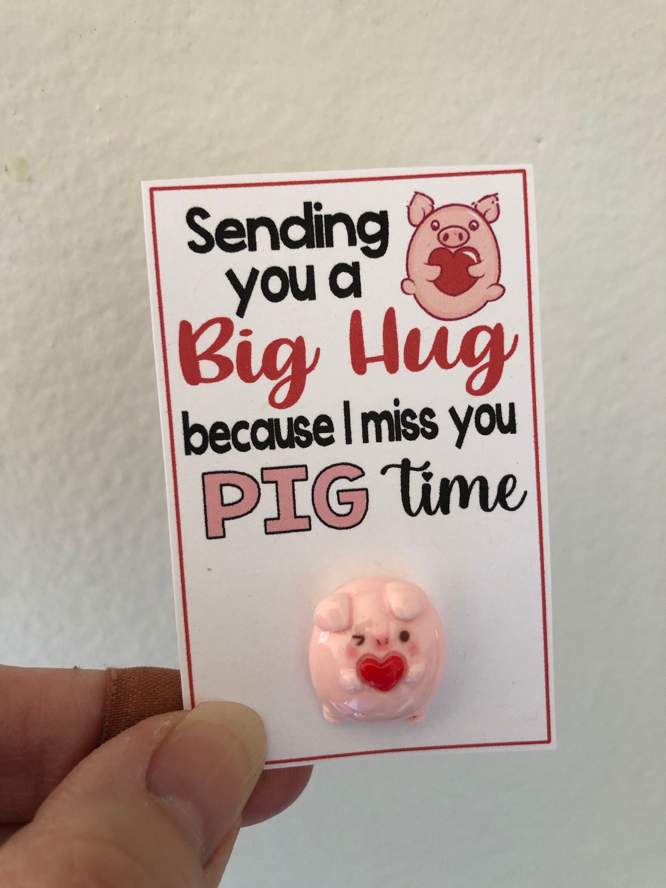 Missing You PIG TIME!- Mini Piggy Good Luck Charm, Tiny Hog Pig Gift ...