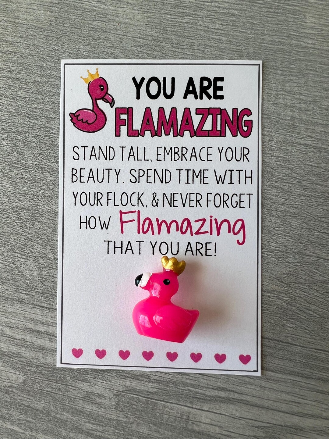 You Are FLAMAZING!- Mini Flamingo With Crown, Good Luck Charm, FLOCKING Fabulous!, Adorable Mini ...