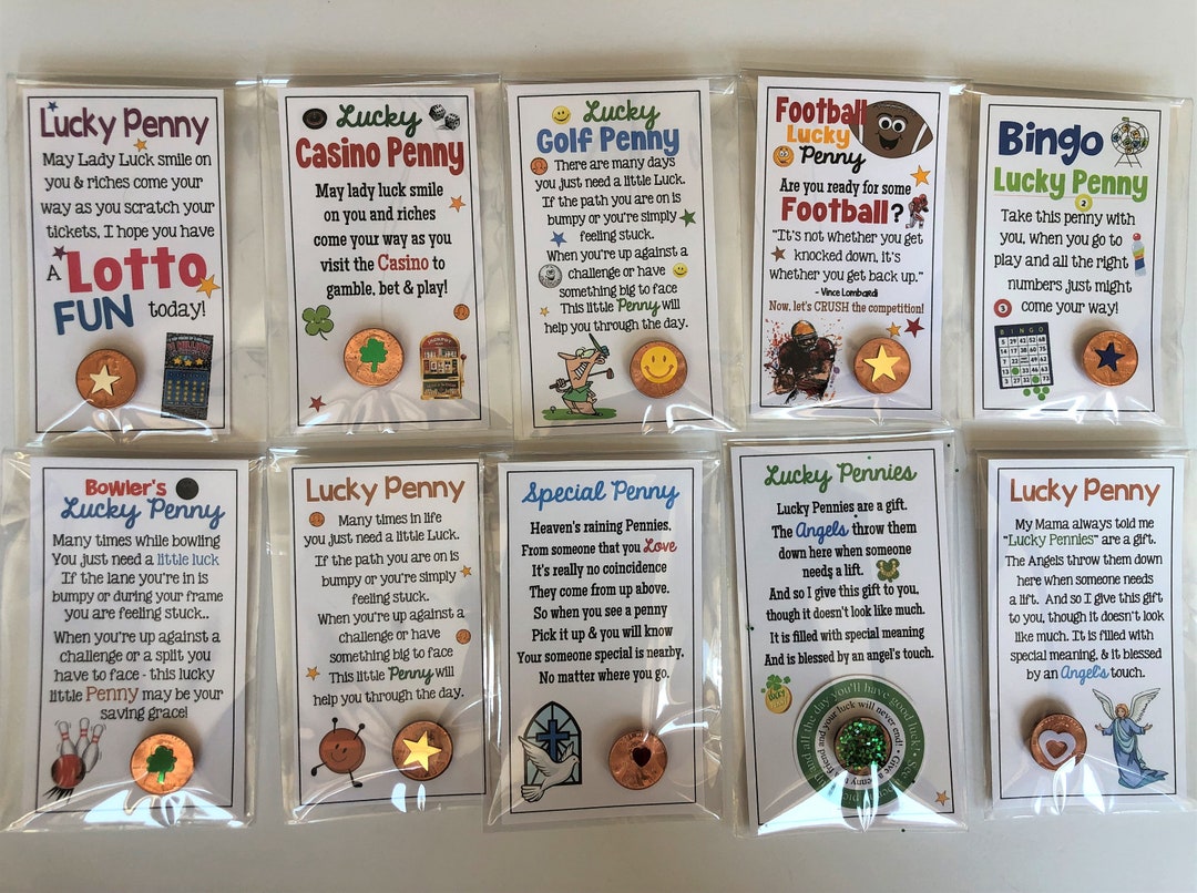 LUCKY PENNY Choice of 10 Designs sweet Thoughts Gift - Etsy