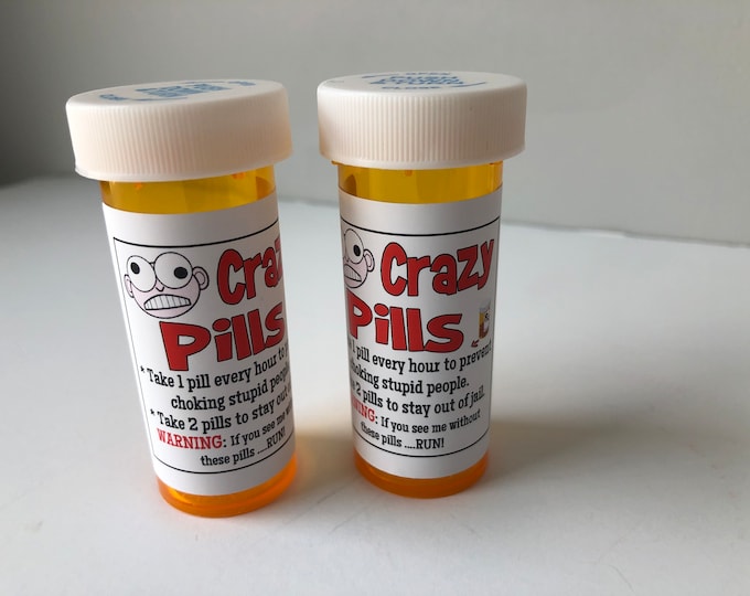Gag Gifts - Crazy Pills Medicine Bottle - Funny Gifts - White Elephant ...