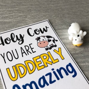 HOLY COW You Are UDDERLY Amazing! - Adorable Cow Mini Charm Gift Bag ...