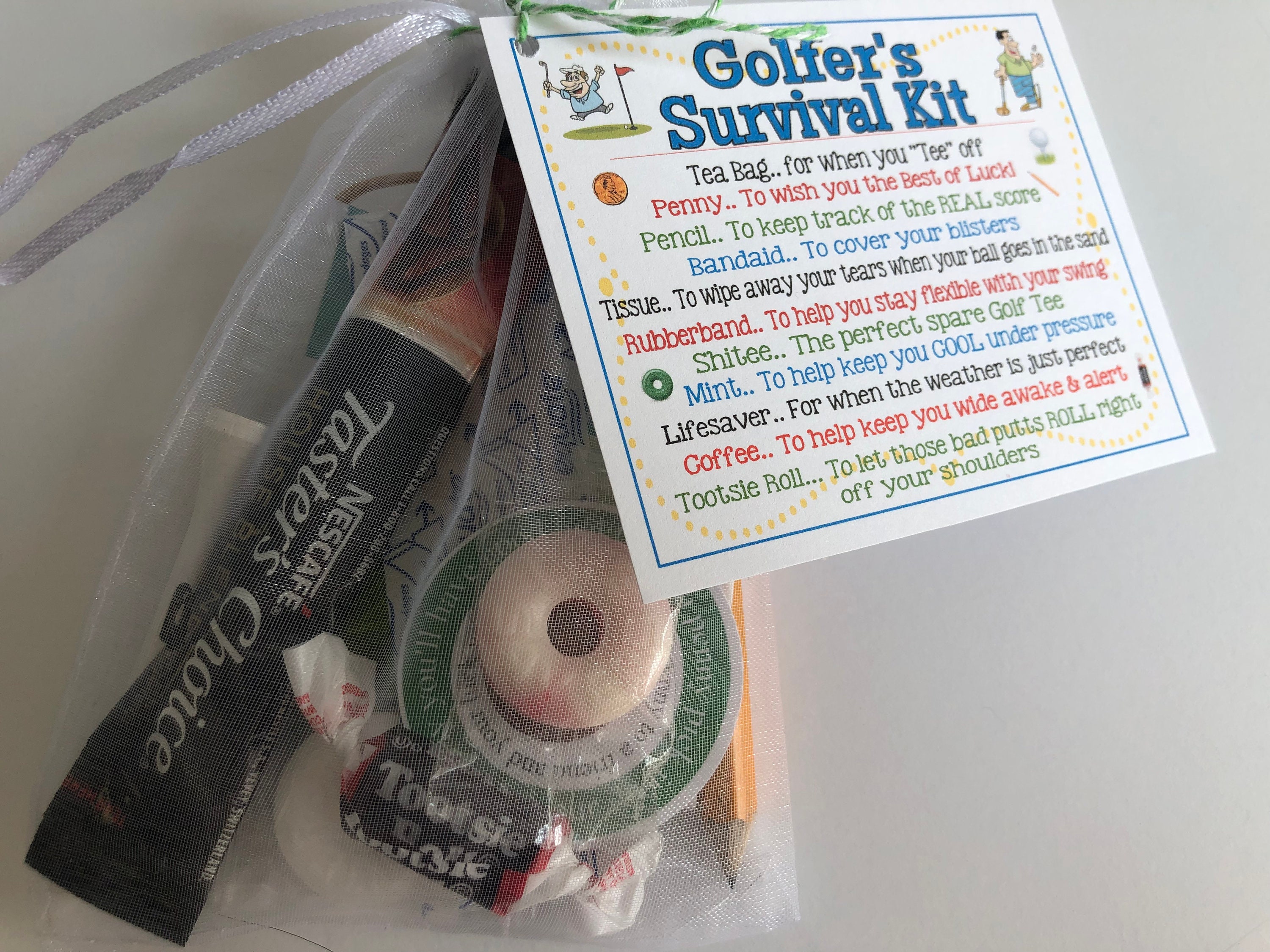 GOLFER'S Survival Kit Sweet Thoughts goody bag Happy | Etsy