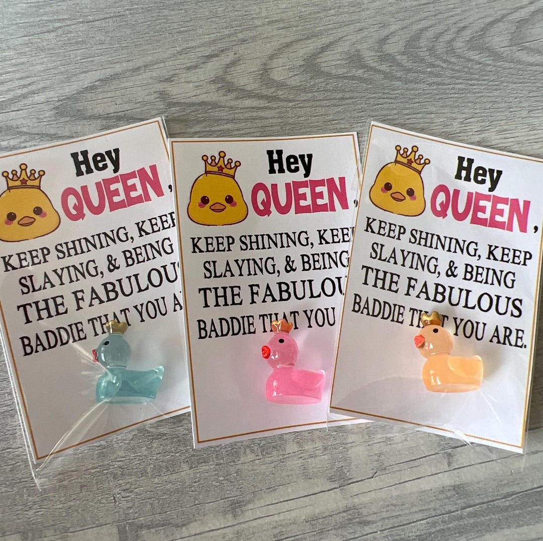 HEY QUEEN! Cute Ducky With Crown- Tiny Angel Duck Good Luck Charm ...