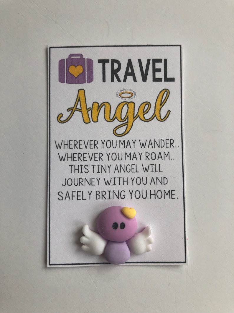 TRAVEL ANGEL Mini Adorable Angel, Good Luck Charm, Safe Travels, Tiny ...