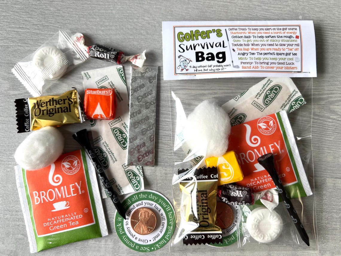 GOLFER'S Survival Bag -golfing Goody Bag, Friends, Golf Tournament ...