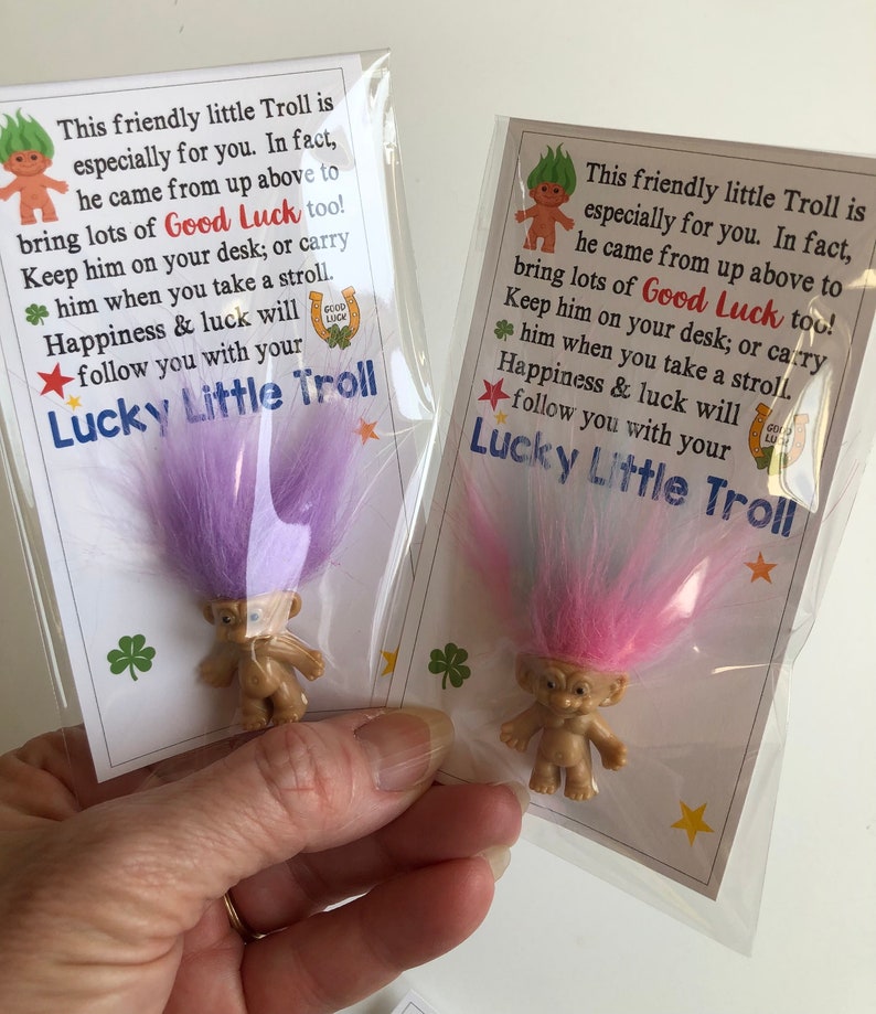 LUCKY Little TROLL - Adorable Good Luck Mini Troll Charm Doll - Lucky ...