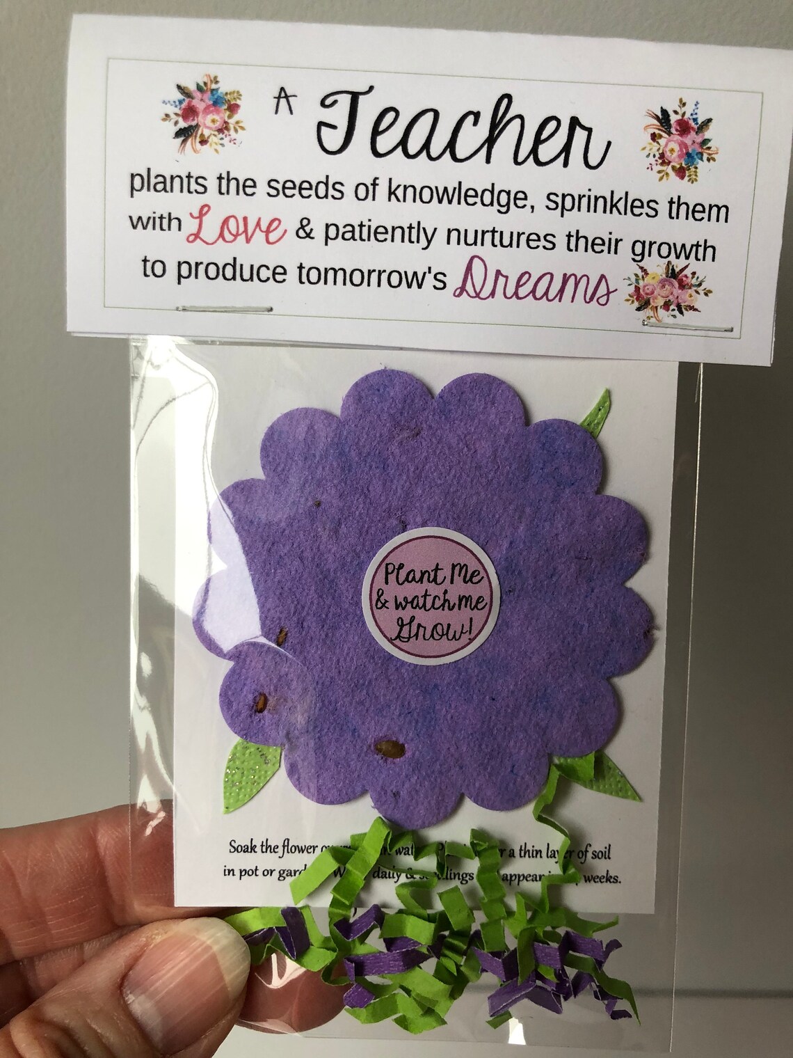 A TEACHER FLOWER bloomin' Plantable Seed Paper Gift - Etsy