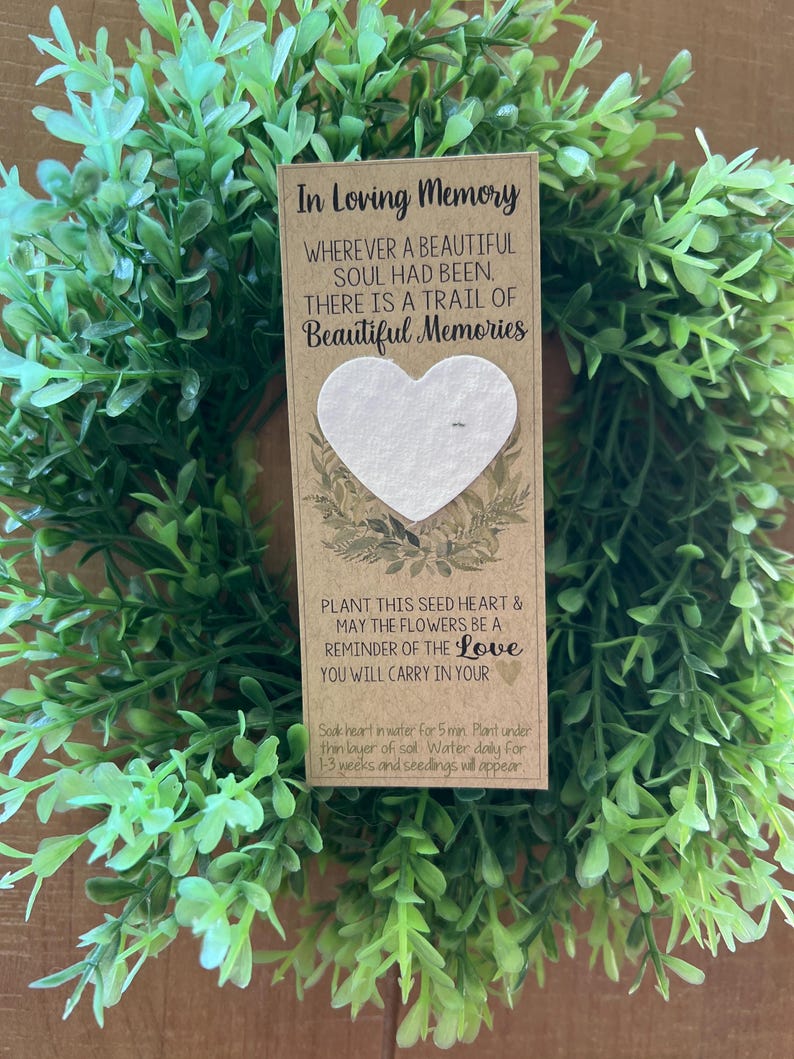 In LOVING MEMORY -bloomin' Plantable Seed Heart Bookmarks, Recycled ...