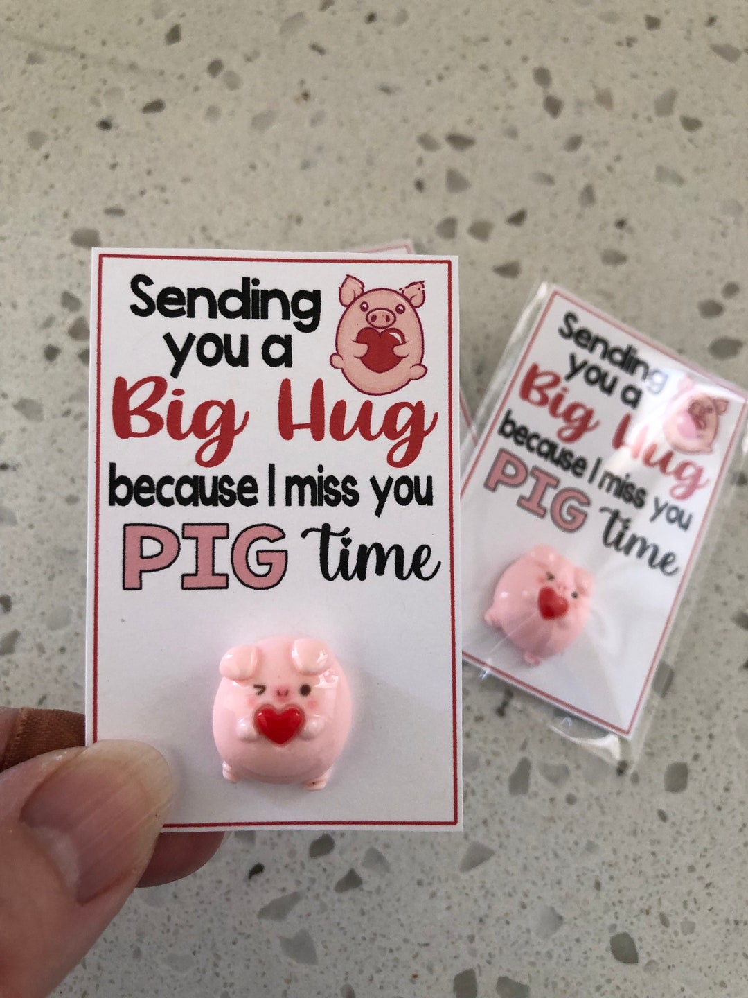 Missing You PIG TIME!- Mini Piggy Good Luck Charm, Tiny Hog Pig Gift ...