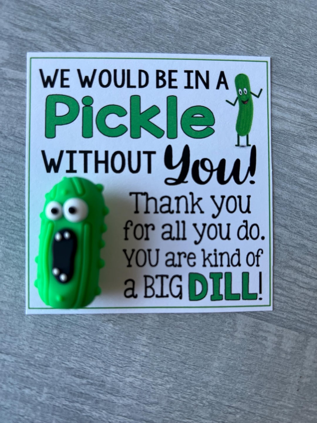 We Would Be in a PICKLE Without YOU! , Cute Mini Good Luck Charm, Sweet ...
