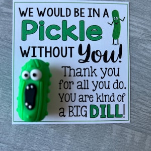 We Would Be in a PICKLE Without YOU! , Cute Mini Good Luck Charm, Sweet ...