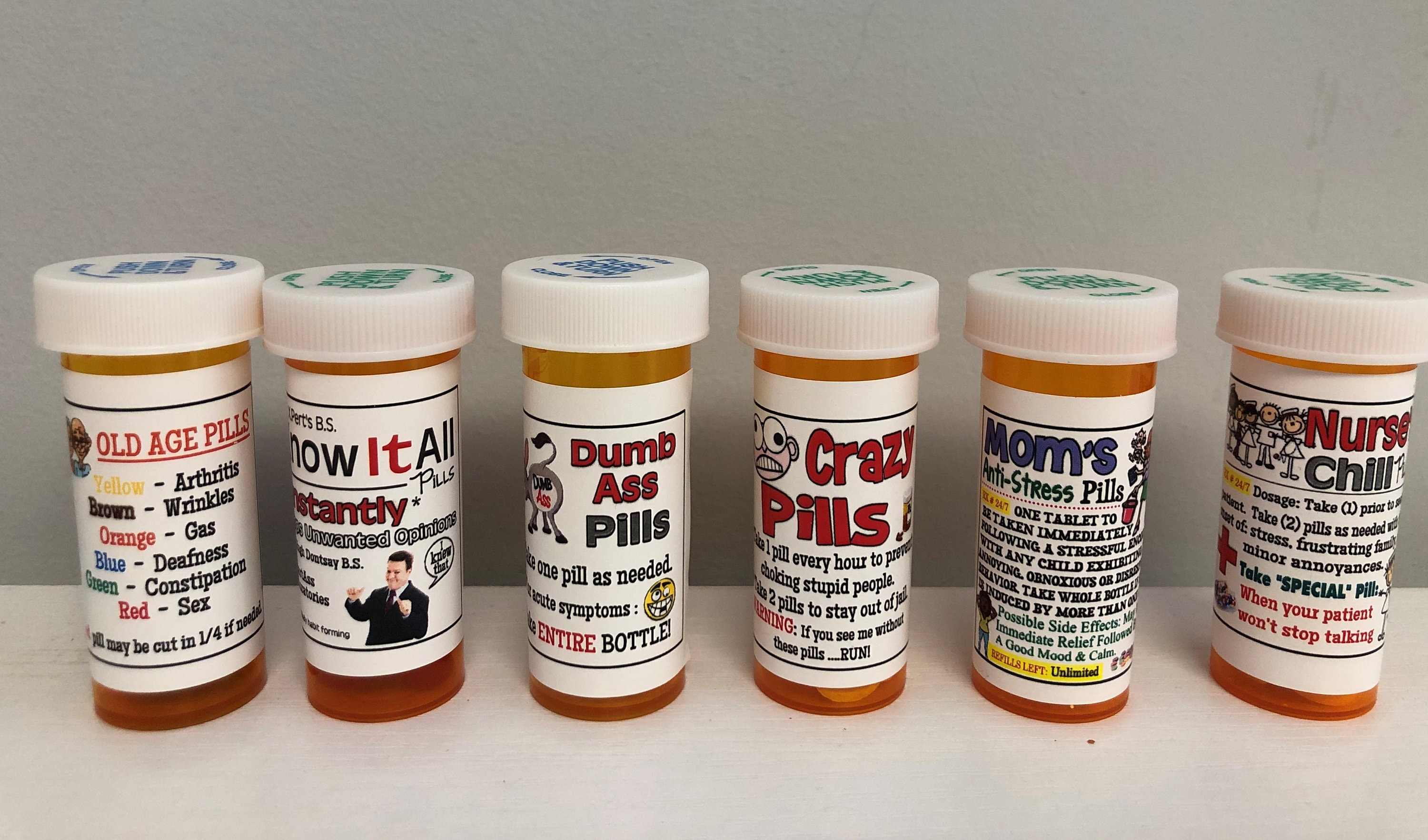 Gag Gifts -old Age, Nurse's Chill Pills, Mom's Anti Stress - Medicine ...