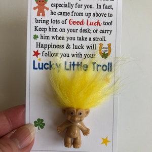 LUCKY Little TROLL - Adorable Good Luck Mini Troll Charm Doll - Lucky ...