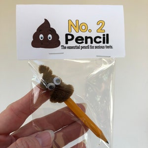 No.2 Pencil - Poop Themed - Office Funny Gag Gift Bags , Silly Prank ...