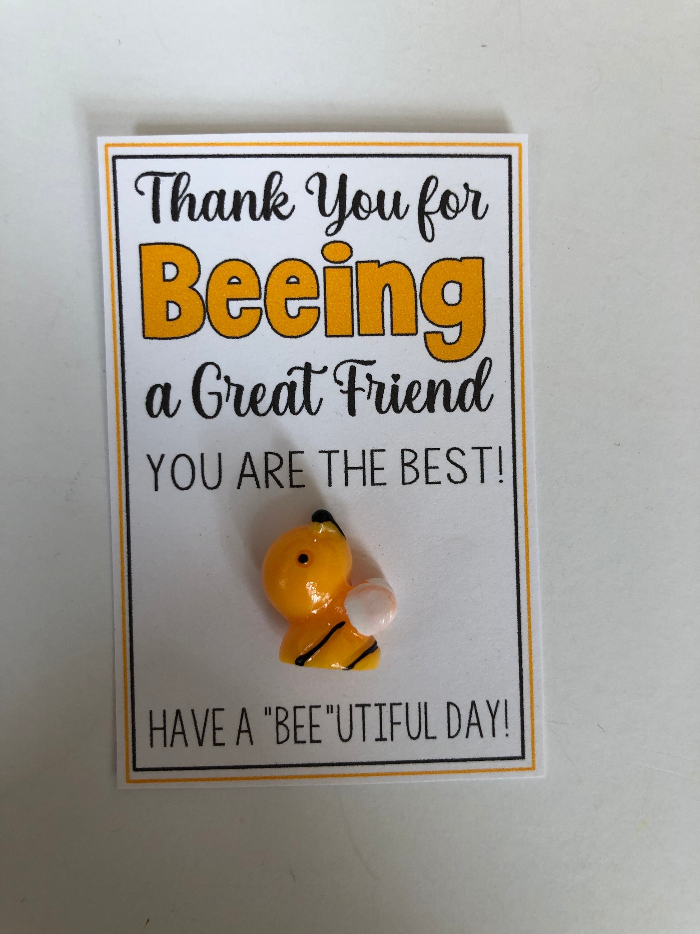 Thank You for BEEING a Great Friend - Mini Bee Good Luck Charm, Tiny ...
