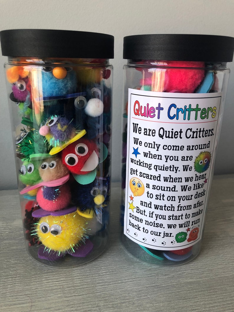 QUIET CRITTERS - XL - Jar With Poem & Poms Teacher Resource, Classroom ...