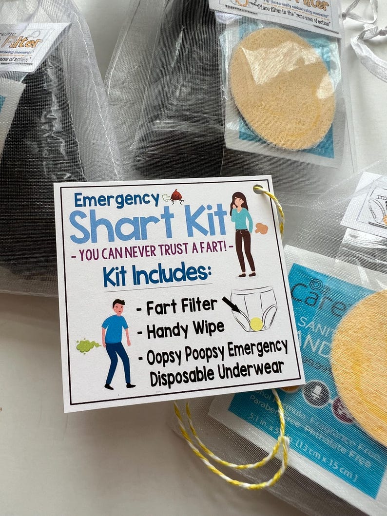 EMERGENCY SHART KIT, Hillbilly Joke, Funny Gag Gift Bags , Silly Prank ...