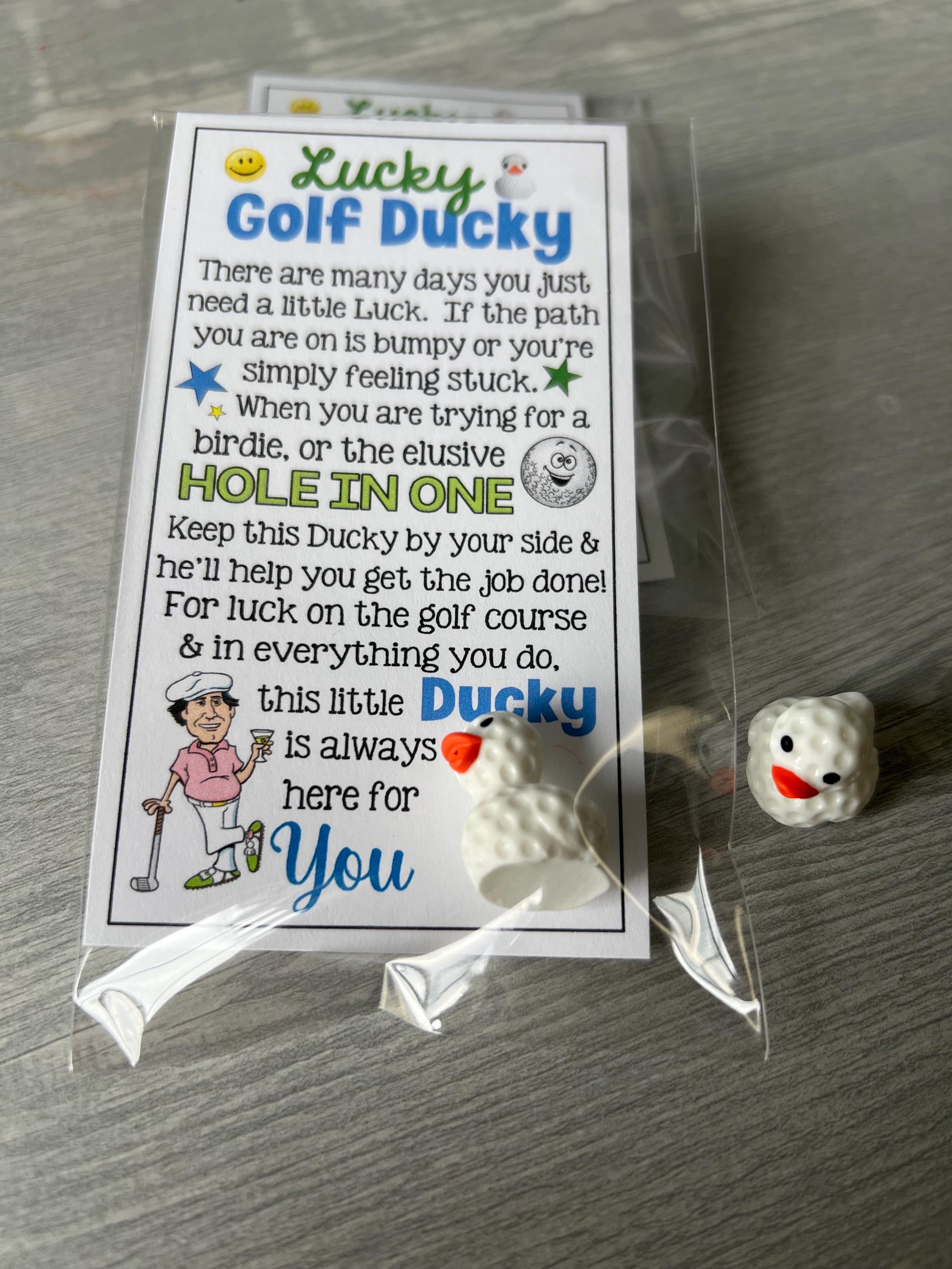 LUCKY GOLF DUCKY - Adorable Golfing Card, Miniature Golf Ball Duck ...