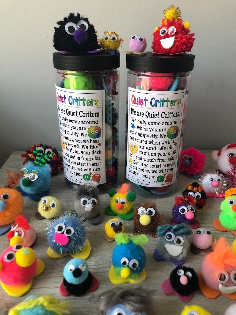 QUIET CRITTERS - XL - Jar With Poem & Poms Teacher Resource, Classroom ...